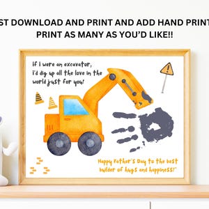 I Dig You Father's Day Handprint Gift, Construction Dad Gift From Son ...