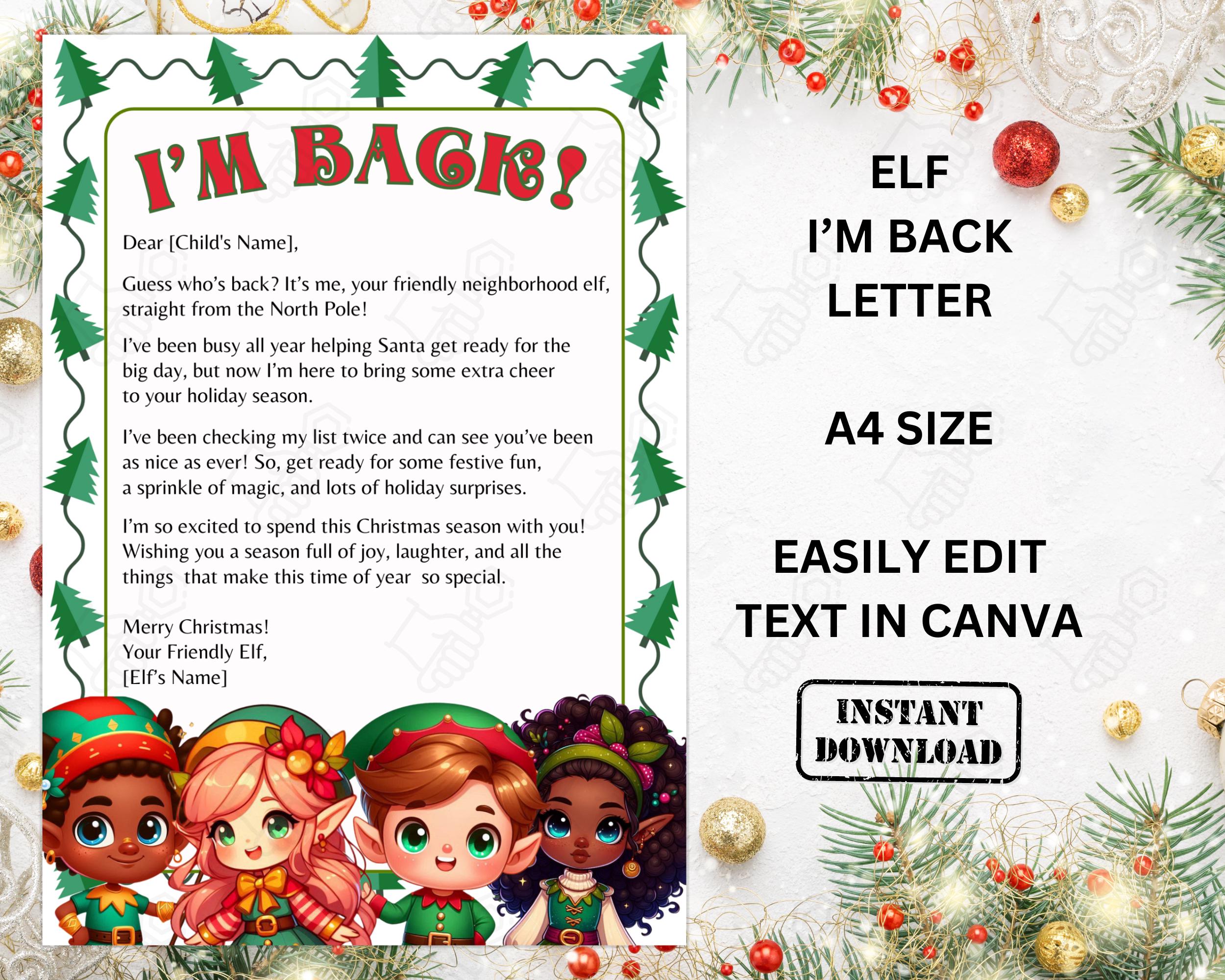 Editable Elf Letter, Elf Printable, Personalized Elf Letter, Elf on the ...