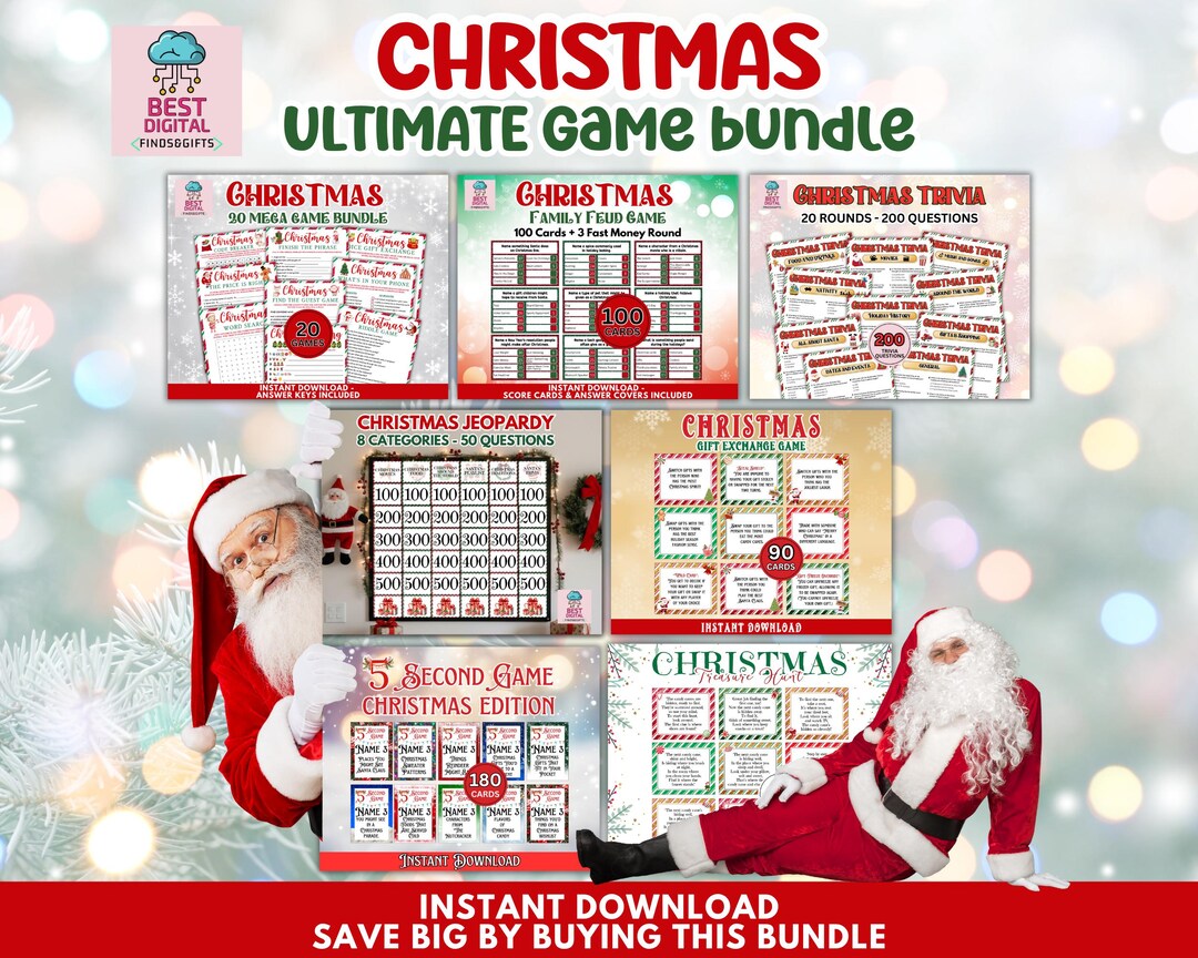 Ultimate Printable Christmas Game Bundle | Printable Christmas Games ...