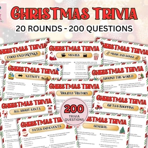 Printable Christmas Trivia Game, Christmas Party Game, Christmas Game ...