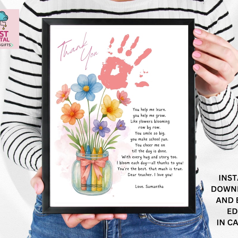 Handprint Flower Art - Etsy