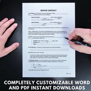 Service Contract Templates, Service Contract Form, Service Contract ...