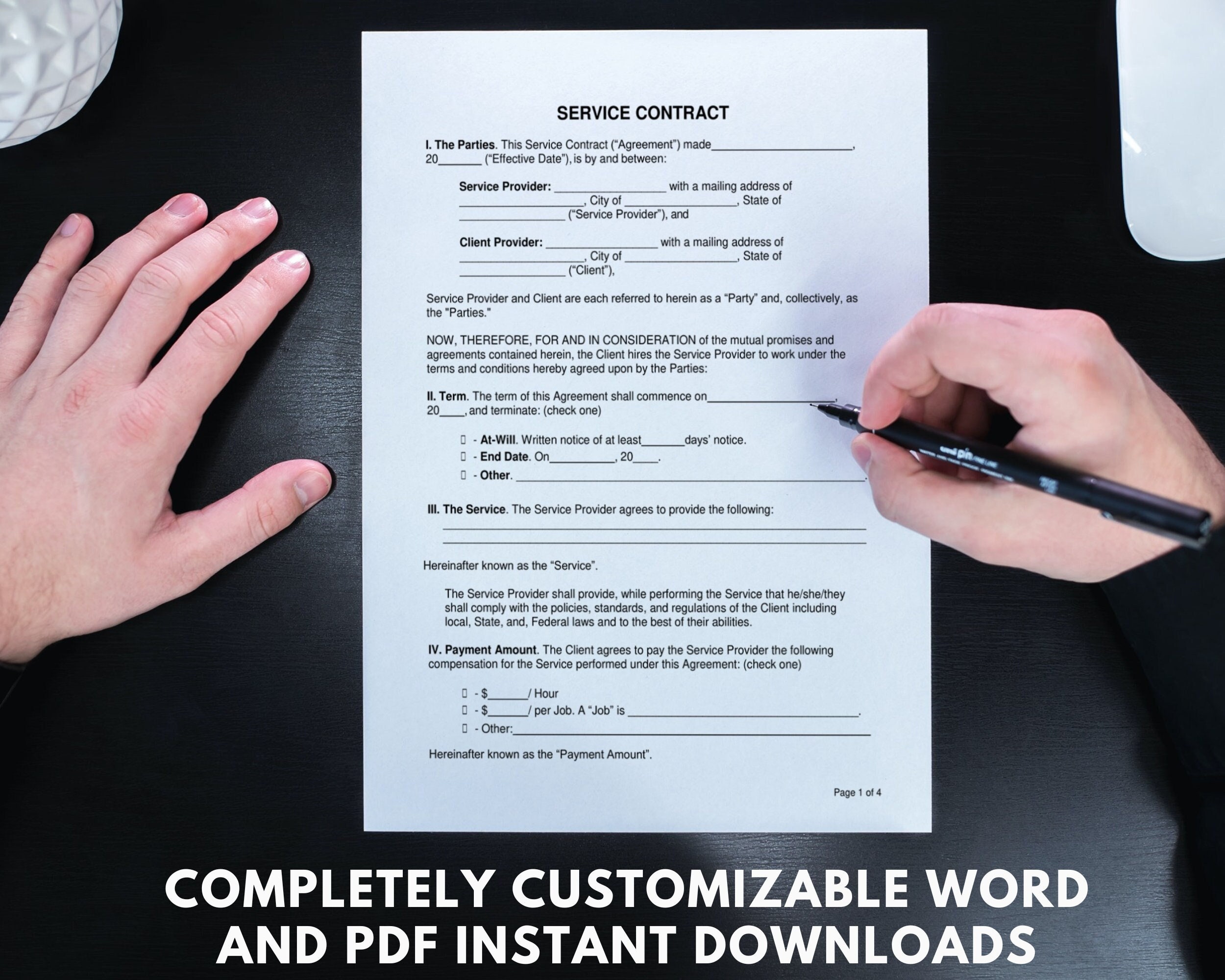 Service Contract Templates, Service Contract Form, Service Contract ...