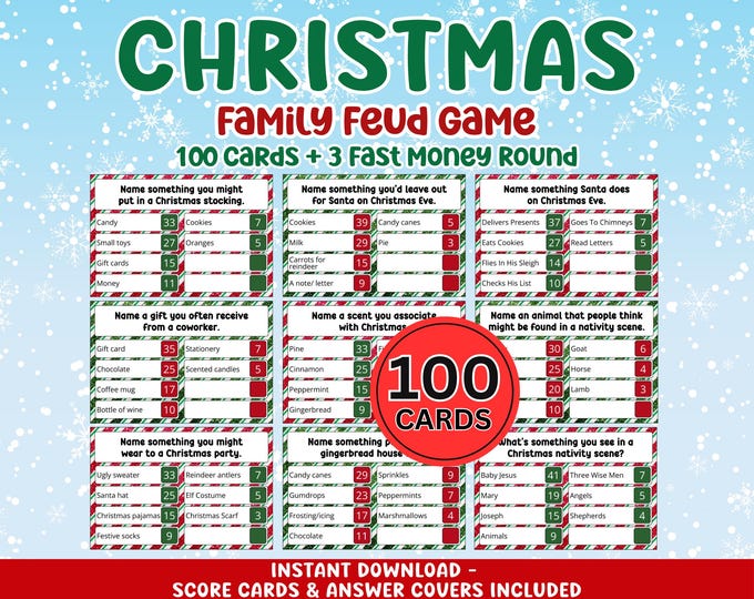 Christmas Friendly Feud | Printable Christmas Game | Christmas Activity ...
