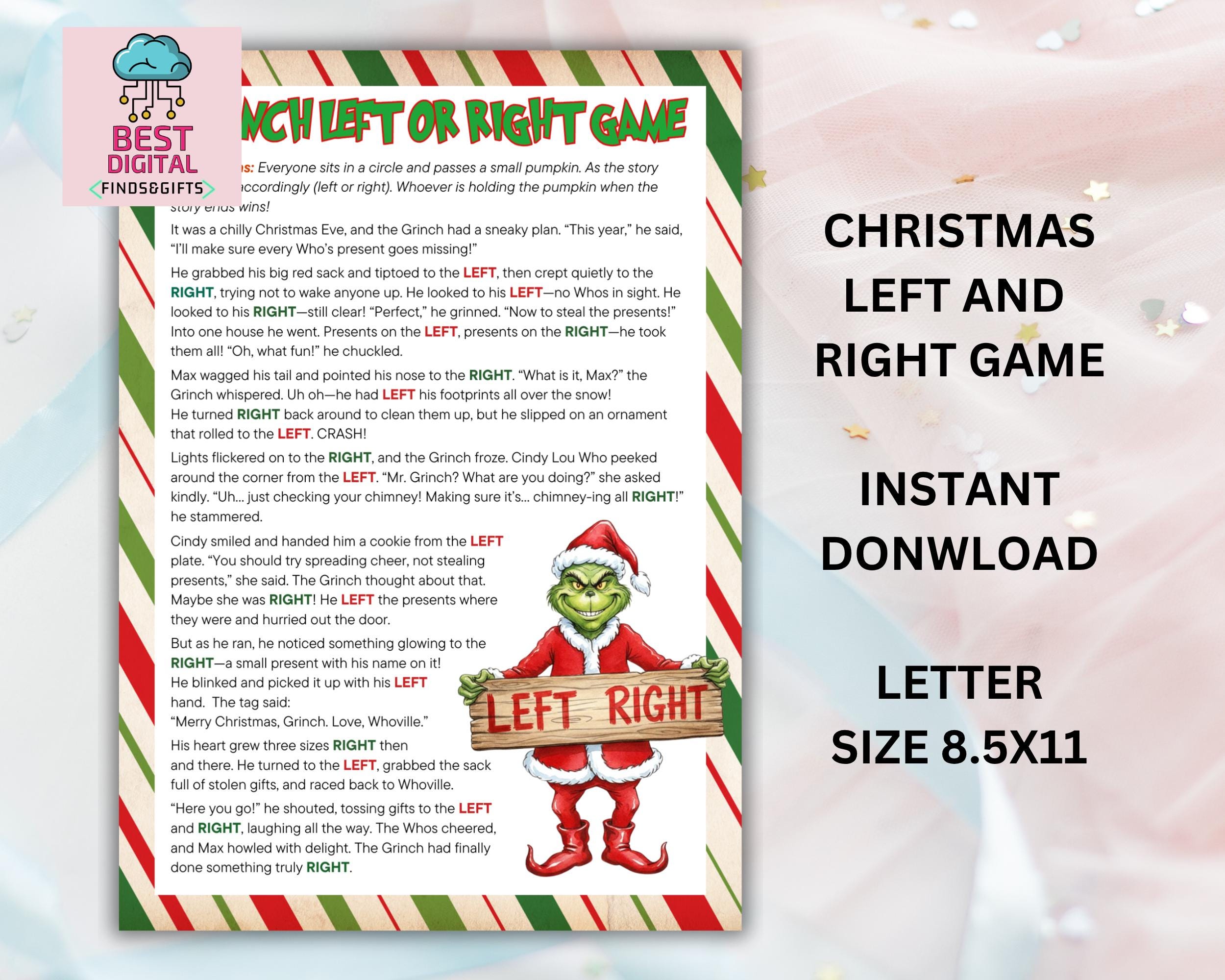 Grinch Left Right Christmas Game | Christmas Pass the Prize | Right ...