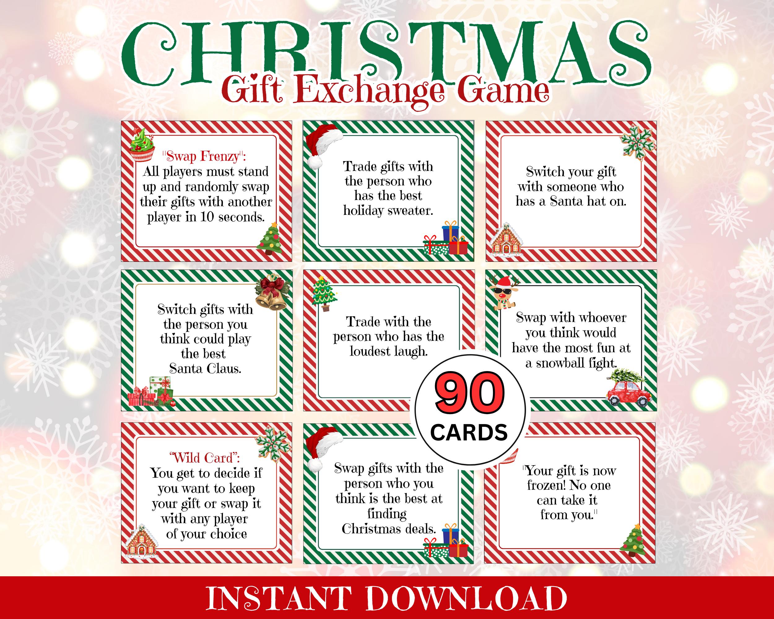 Christmas Gift Exchange Game, Printable Christmas Game, White Elephant ...