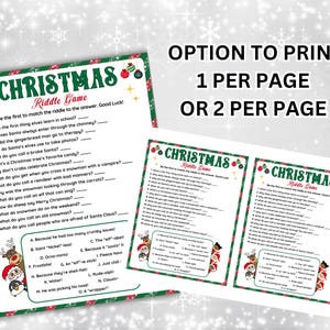 Christmas Riddle Game Christmas Game Printable Fun Holiday Party Game ...