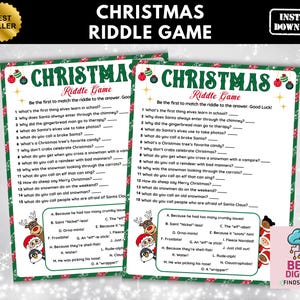 Christmas Riddle Game Christmas Game Printable Fun Holiday Party Game ...
