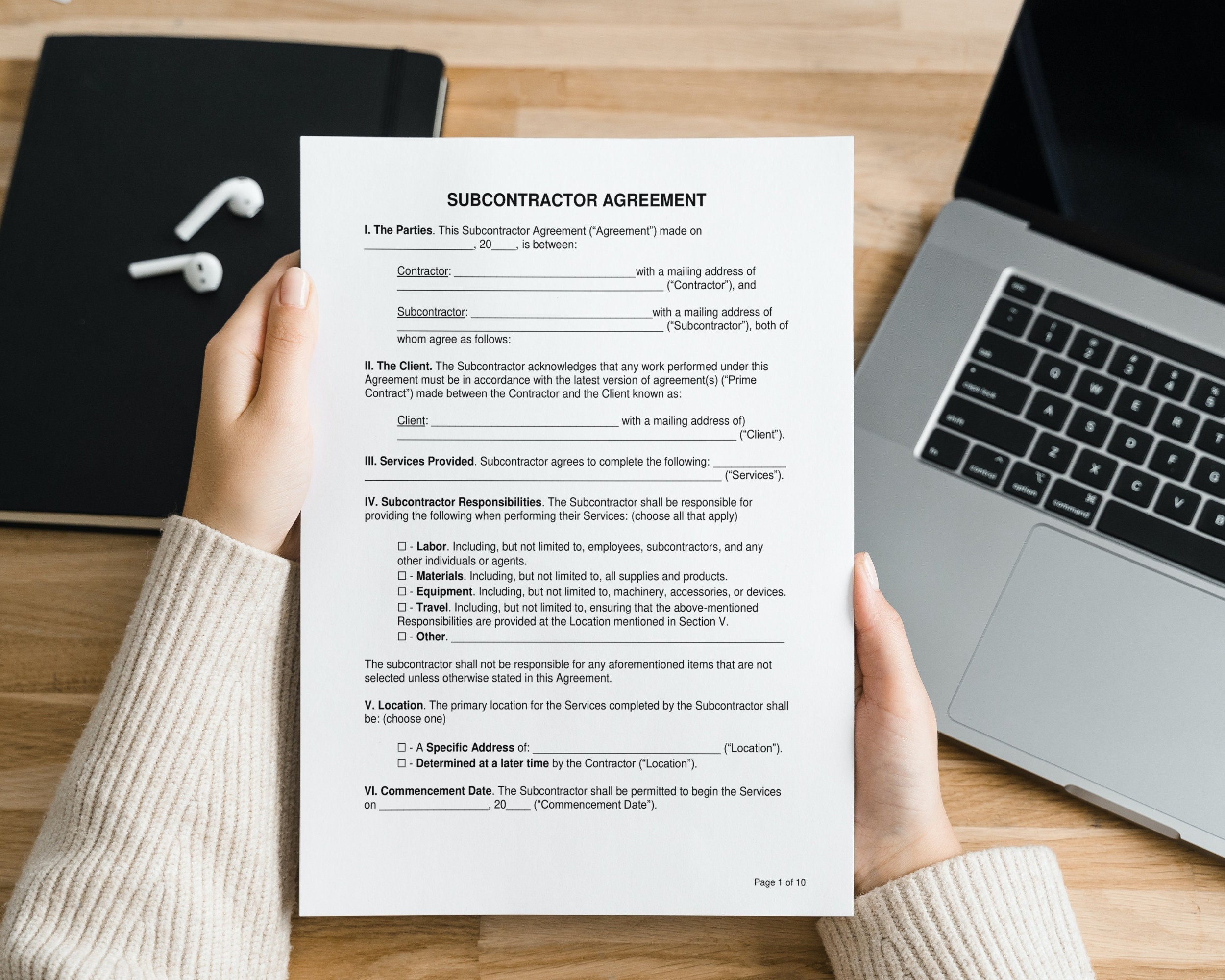 Subcontractor Agreement Template, Subcontractor Agreement Forms ...