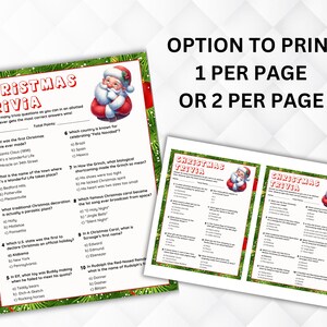 Printable Christmas Trivia Game, Christmas Party Game, Christmas Game ...