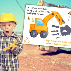 I Dig You Father's Day Handprint Gift, Construction Dad Gift From Son ...