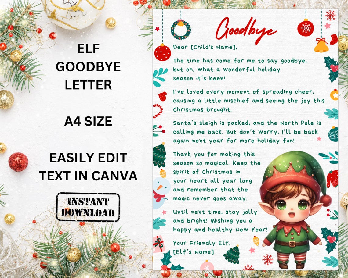 Editable Elf Letter, Elf Printable, Personalized Elf Letter, Elf on the ...