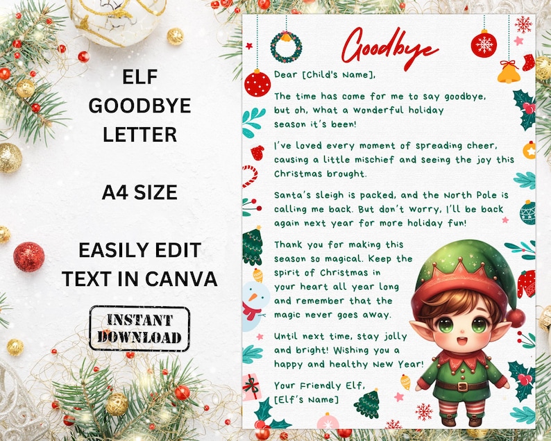 Editable Elf Letter, Elf Printable, Personalized Elf Letter, Elf on the ...
