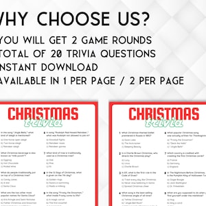 Printable Christmas Trivia Game, Christmas Party Game, Christmas Game ...