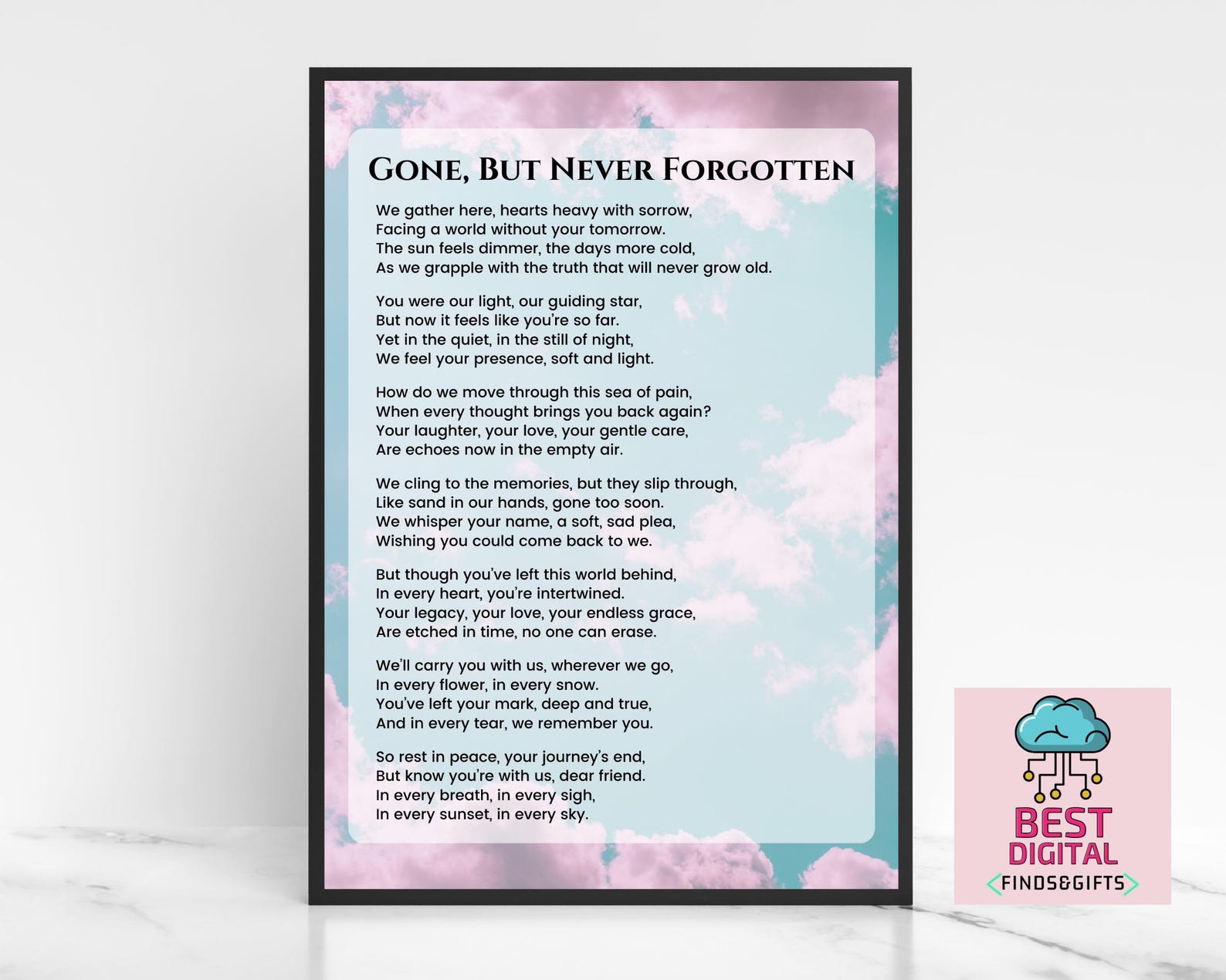 Gone but Never Forgotten, Funeral Poem, Grief and Sorrow Poem ...