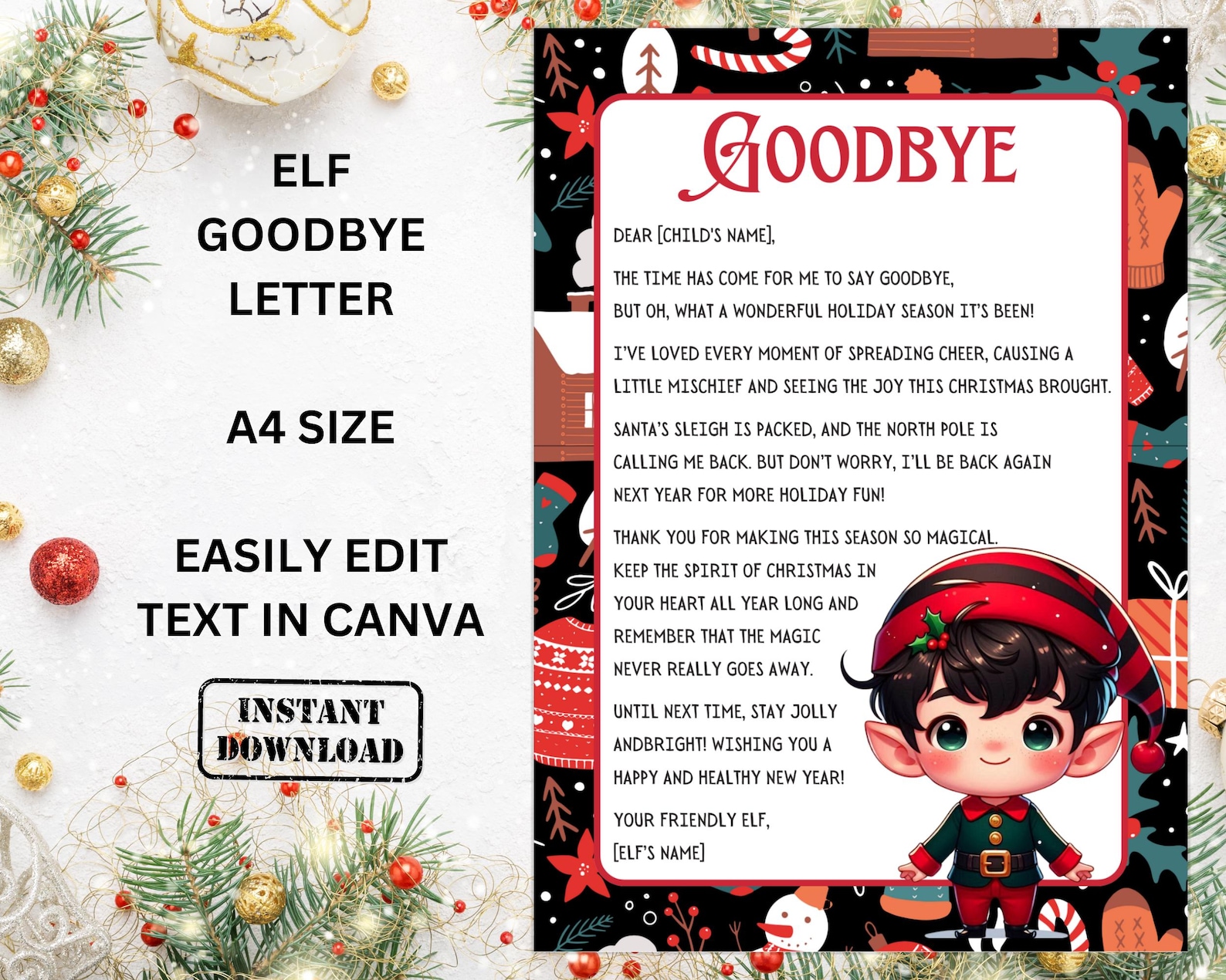 Editable Elf Letter, Elf Printable, Personalized Elf Letter, Elf on the ...