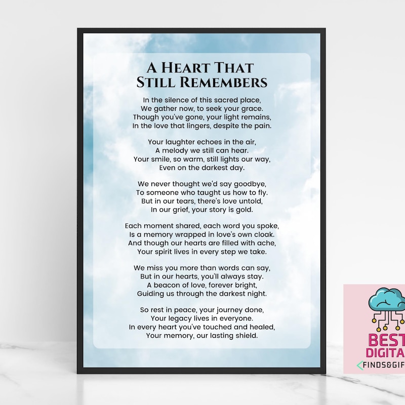 Remember Me Poem - Etsy