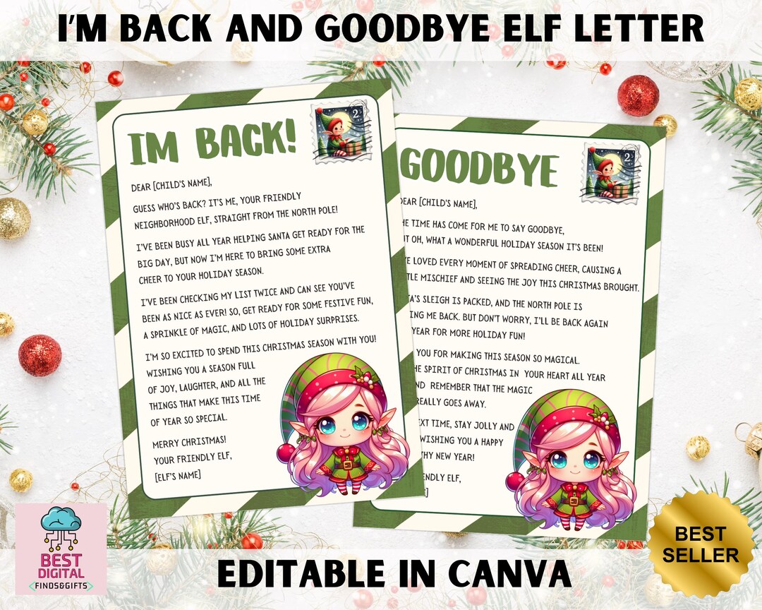 Editable Elf Letter, Elf Printable, Personalized Elf Letter, Elf on the ...