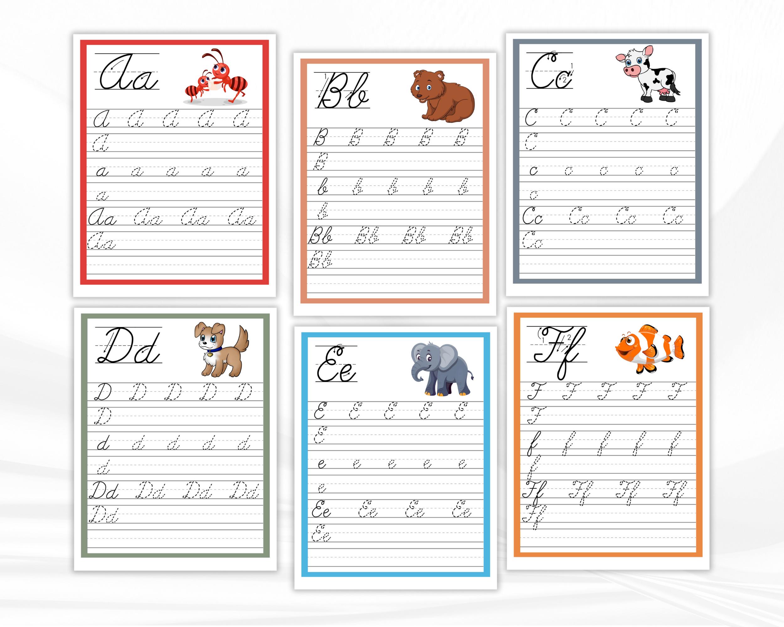 Cursive Alphabet Tracing Worksheet. Printable Trace the Cursive ...