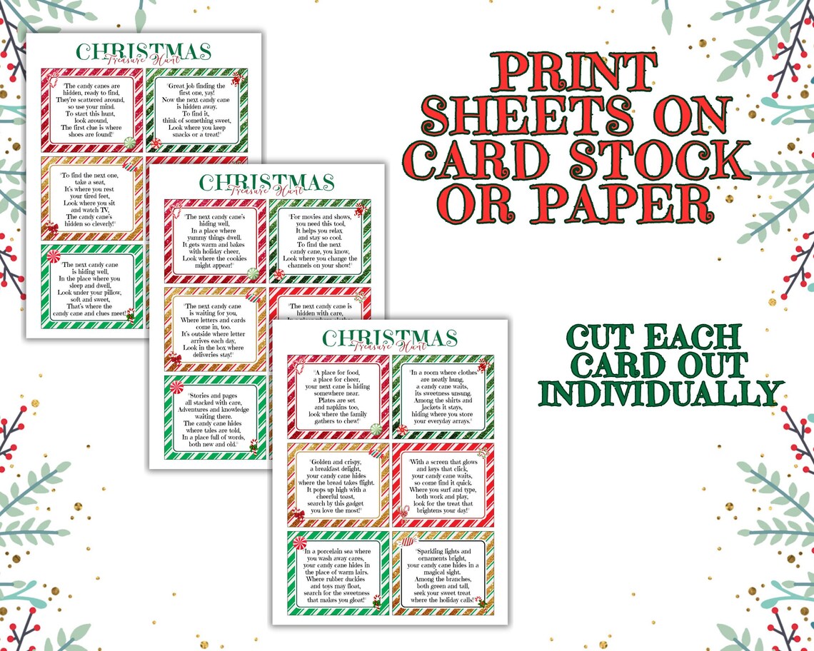 Candy Cane Treasure Hunt, Christmas Treasure Hunt, Candy Cane Christmas ...