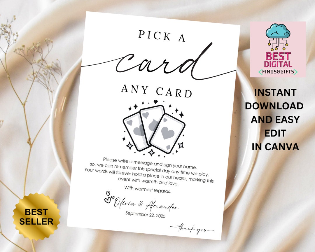 Playing Cards Guest Sign. Editable Sign Template. Please Sign Our ...