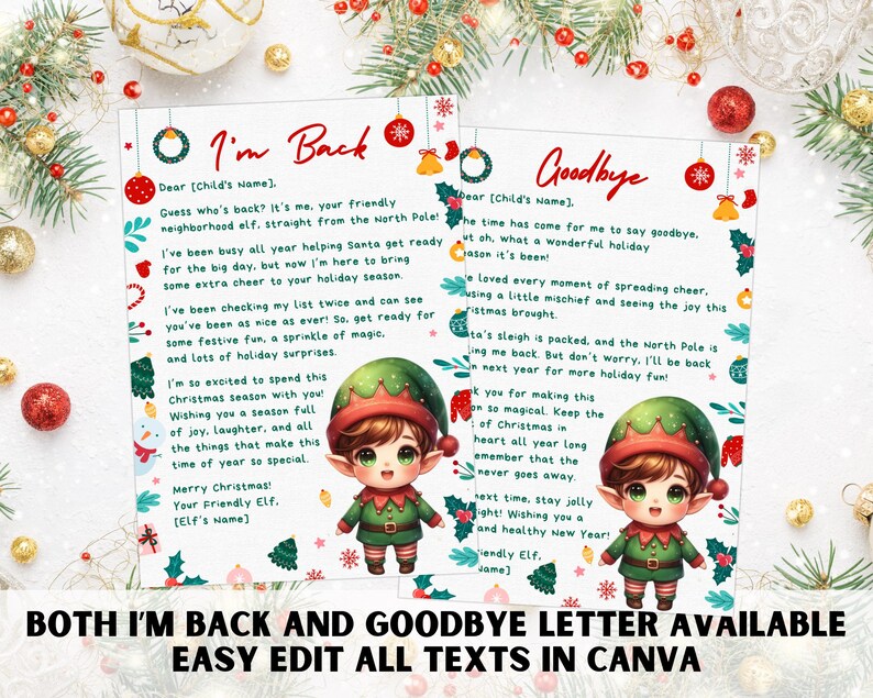Editable Elf Letter, Elf Printable, Personalized Elf Letter, Elf on the ...