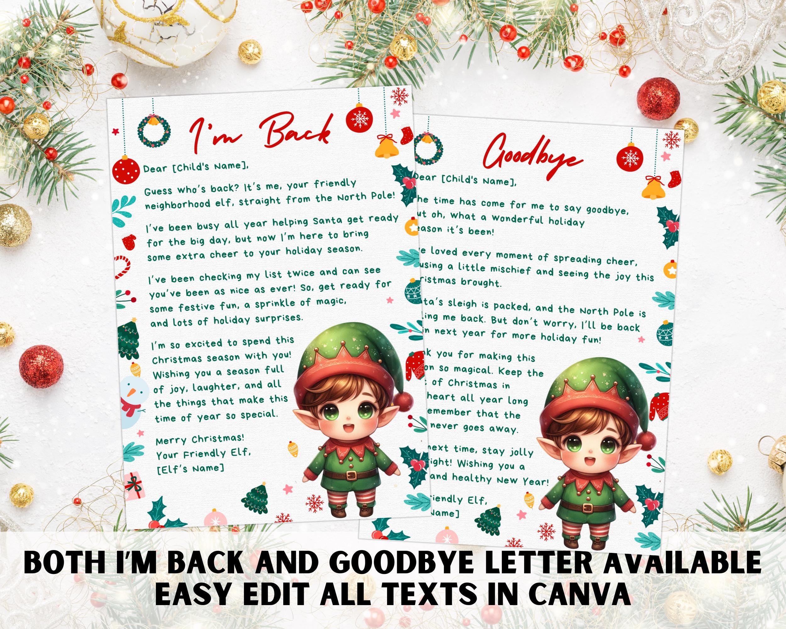 Editable Elf Letter, Elf Printable, Personalized Elf Letter, Elf on the ...