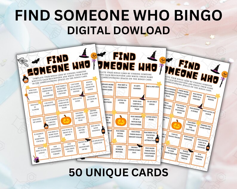 Get to Know You Bingo, Find Someone Who Bingo, Find the Guest Bingo ...
