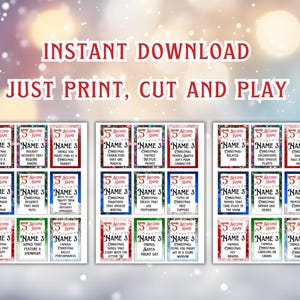 Christmas 5 Second Game, Printable Christmas Game, Christmas Party Game ...