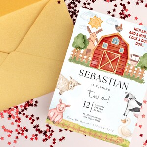 Editable Farm Birthday Invitation Template, Farm Animals Birthday ...