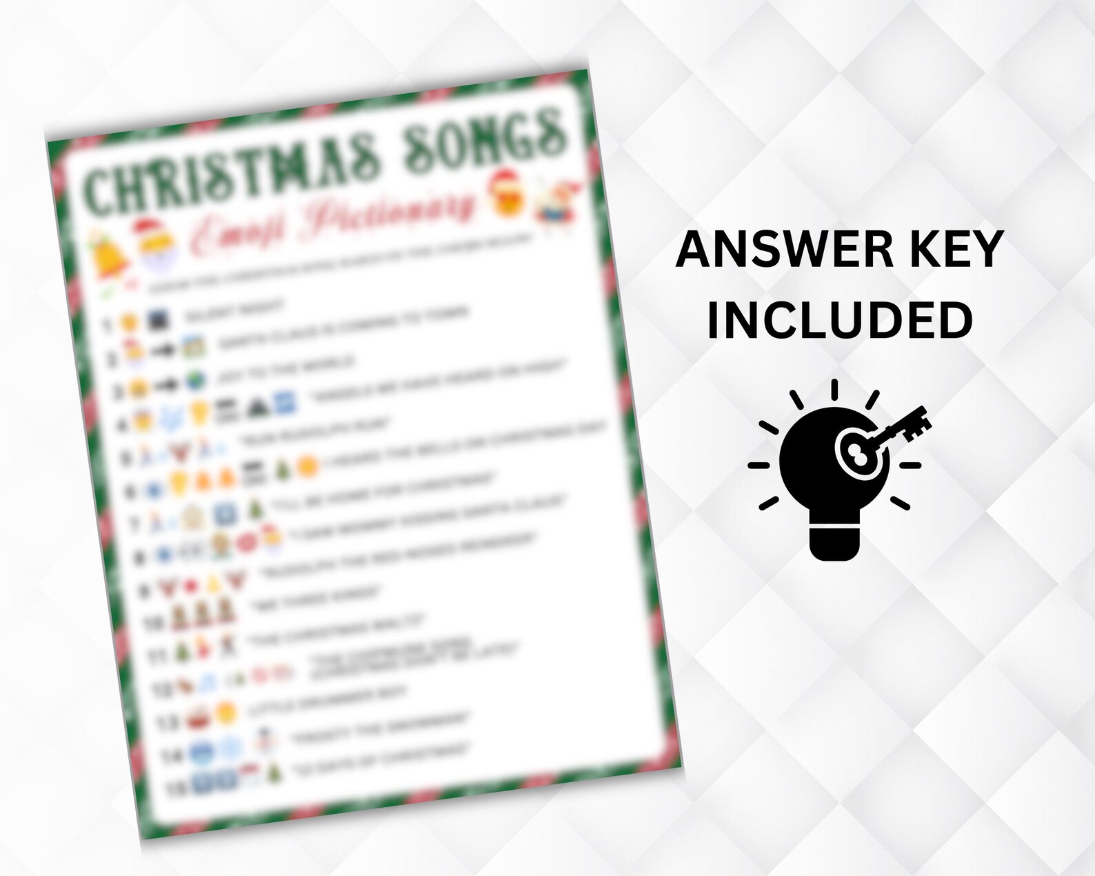 Christmas Emoji Pictionary Game, Christmas Printable Game, Holiday ...