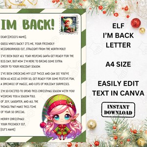 Editable Elf Letter, Elf Printable, Personalized Elf Letter, Elf on the ...