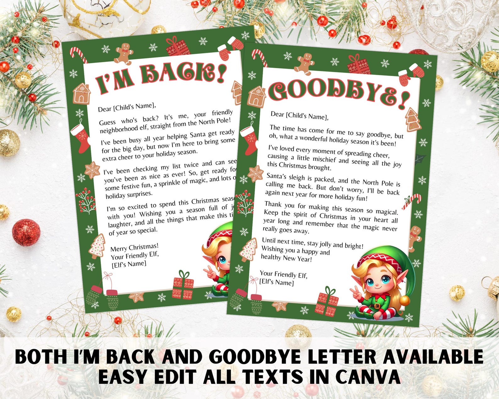 Editable Elf Letter, Elf Printable, Personalized Elf Letter, Elf on the ...