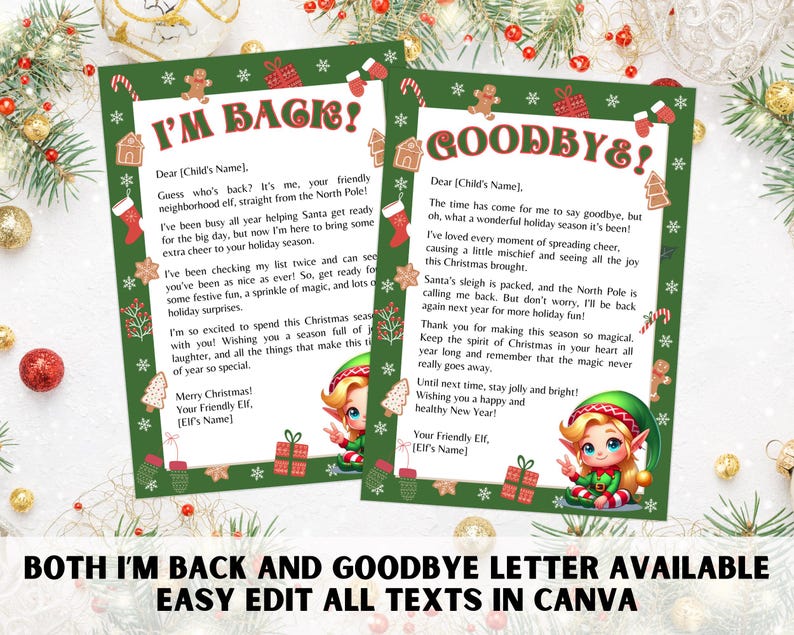Editable Elf Letter, Elf Printable, Personalized Elf Letter, Elf on the ...