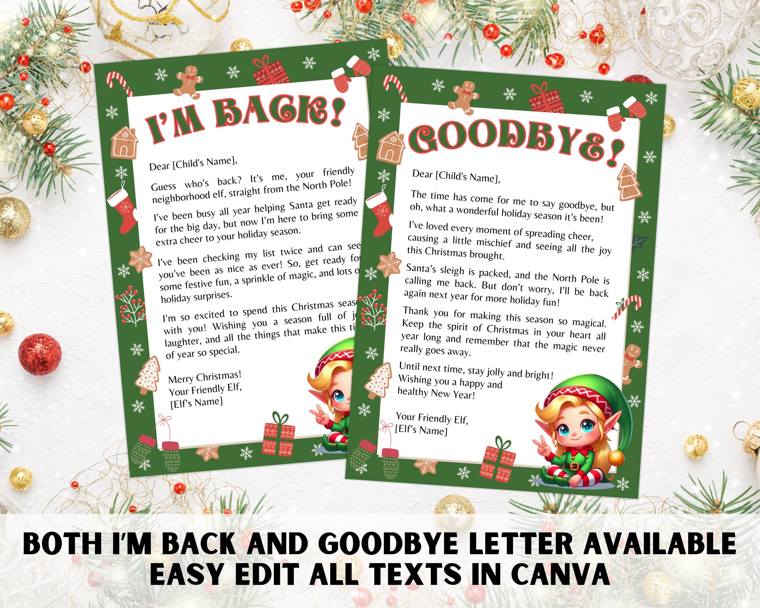 Editable Elf Letter, Elf Printable, Personalized Elf Letter, Elf on the ...
