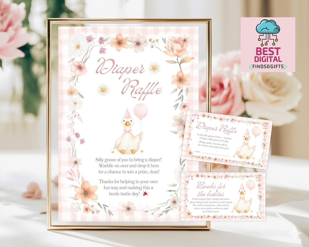 One Silly Goose Books for Baby & Diaper Raffle Card, Silly Goose Diaper ...