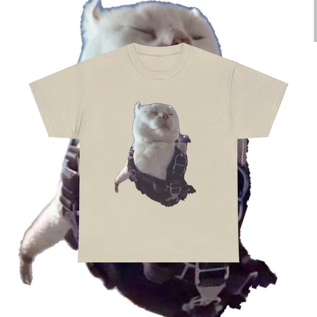 Flying Cat Funny Meme Treats Unisex Heavy Cotton Tee - Etsy