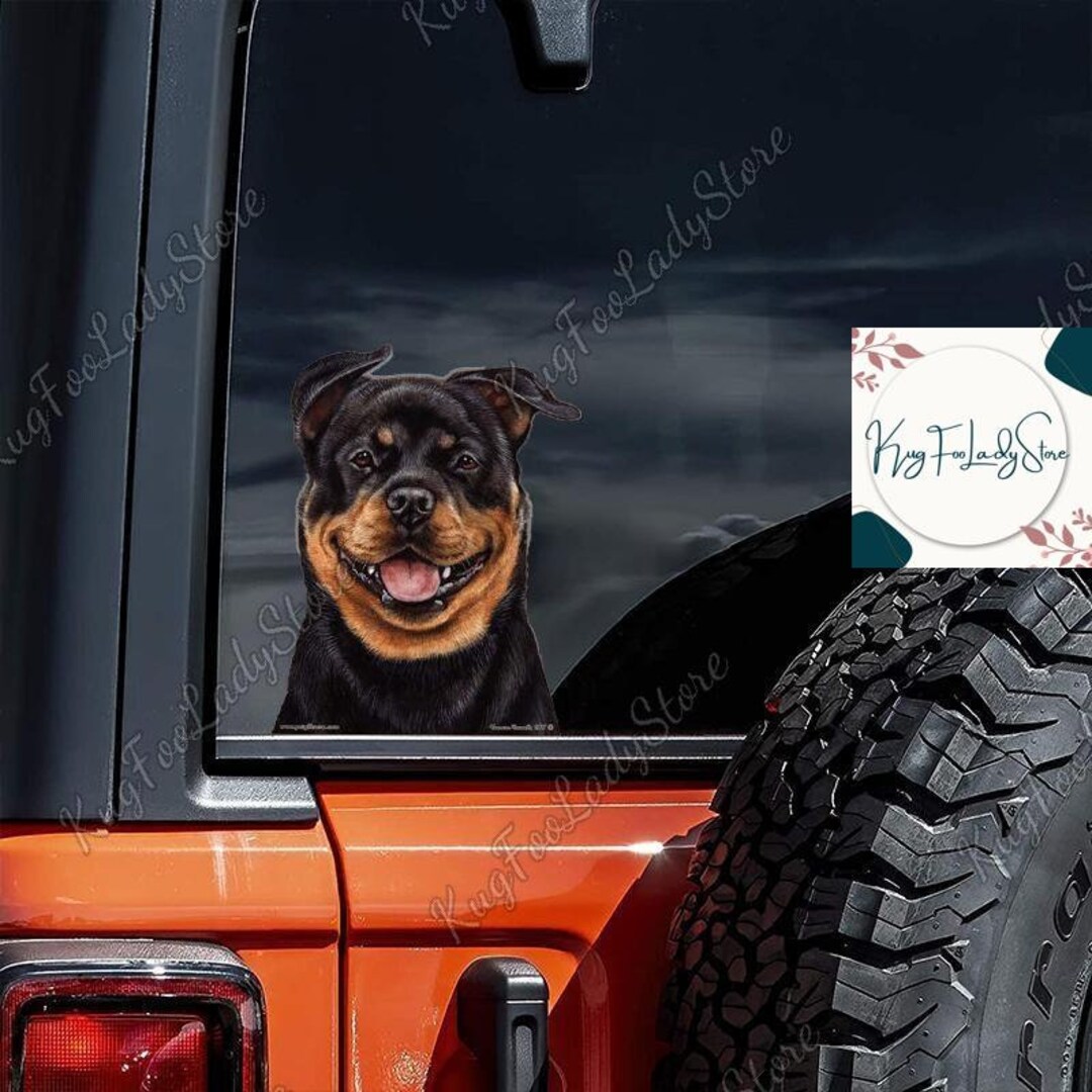 Rottweiler Car Sticker, Rottweiler Dog Car Sticker, Window Car Sticker ...