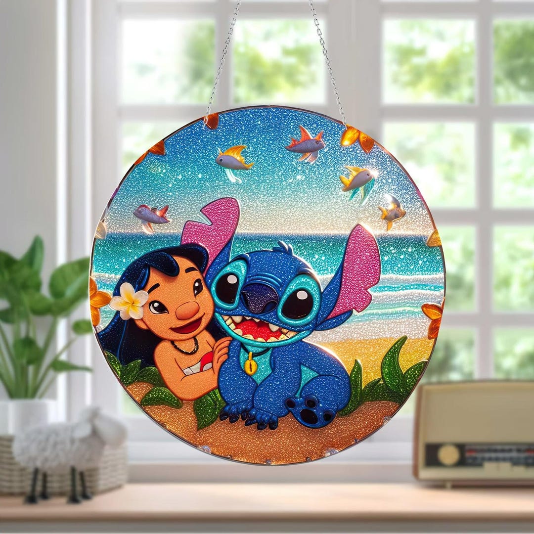 Lilo and Stitch Ornament, Disney Stitch Suncatcher, Acrylic Window ...