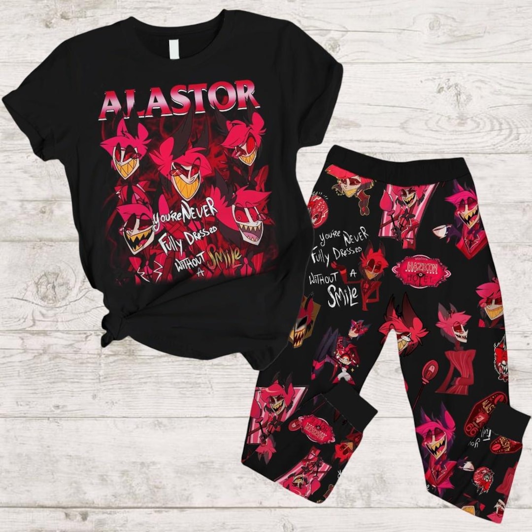 Haz.bin Ho.tel Xmas Pajamas, Habin Hotel Shirt, Alastor Dust Christmas ...