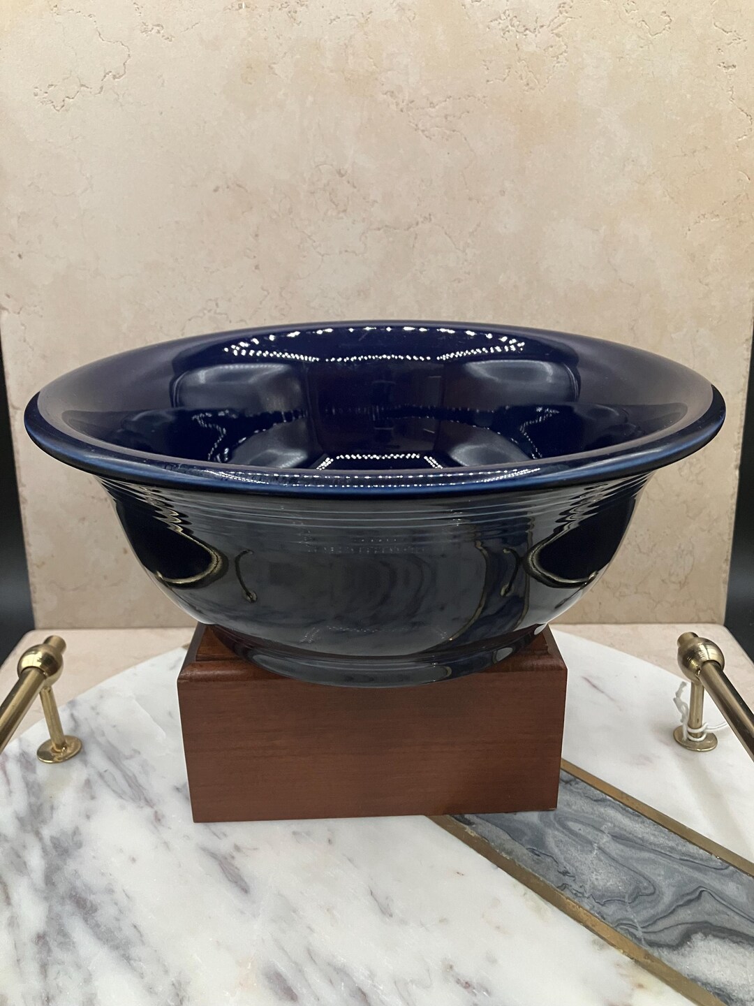 Fiesta Homer Laughlin Service / Service Bowl Cobalt 9.25" Banded 1980's ...