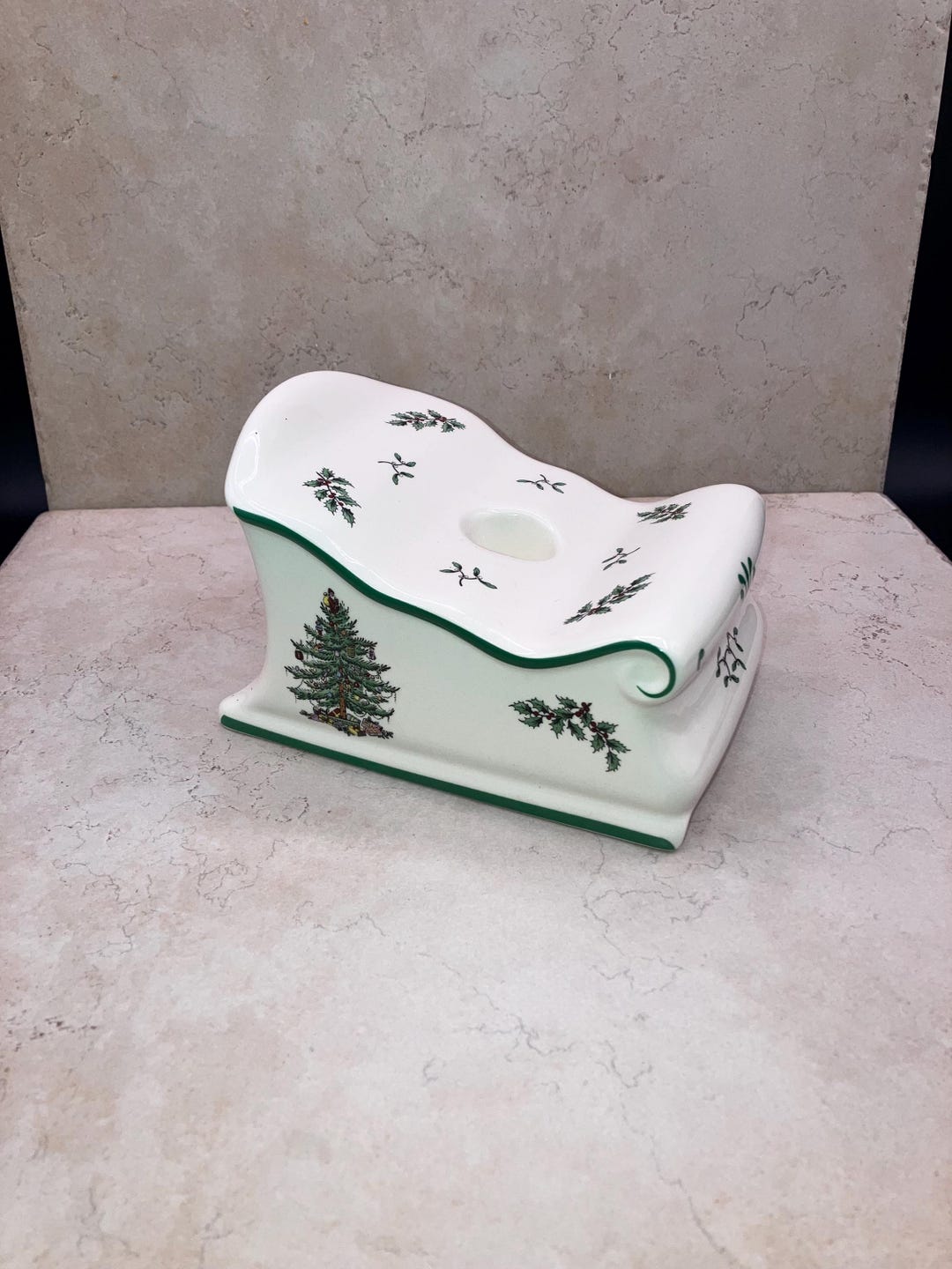 1990’s Spode Christmas Tree Sleigh 53324-A1 Tapered Candle Holder ...