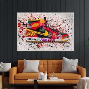 Jordan Shoe Hype Sneaker, Jordan Graffiti Poster, Air Jordan Canvas ...