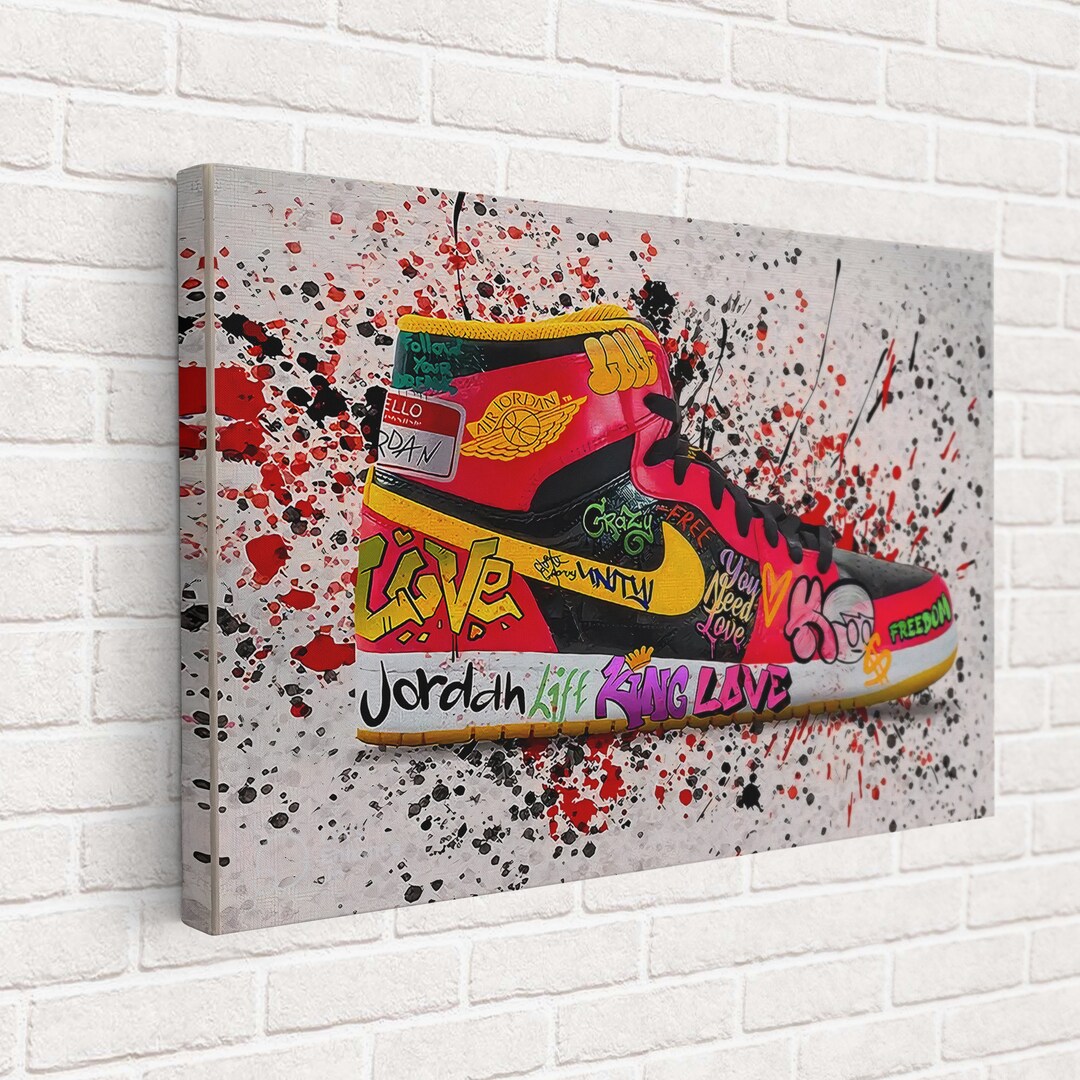 Jordan Shoe Hype Sneaker, Jordan Graffiti Poster, Air Jordan Canvas ...