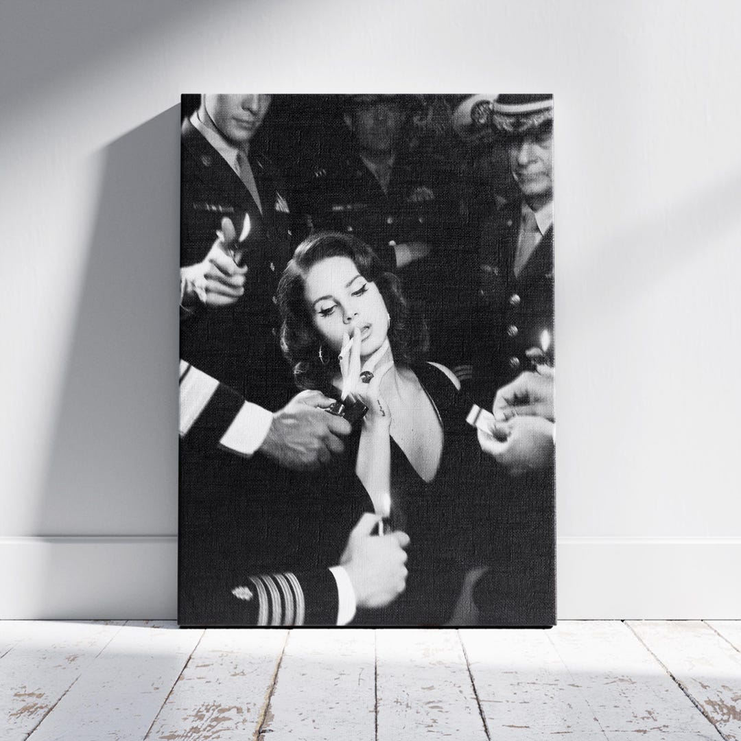 Lana Del Rey Smoking Cigarette Wall Art, Iconic Fashion Poster, Canvas ...
