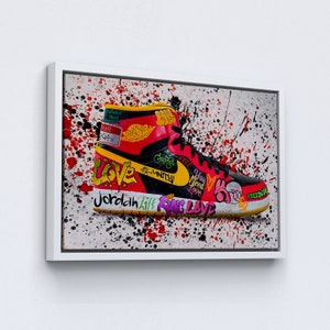 Jordan Shoe Hype Sneaker, Jordan Graffiti Poster, Air Jordan Canvas ...
