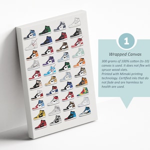 Air Jordan 1 Collection Sneaker Poster, Jordan Shoes Canvas, Air Jordan ...