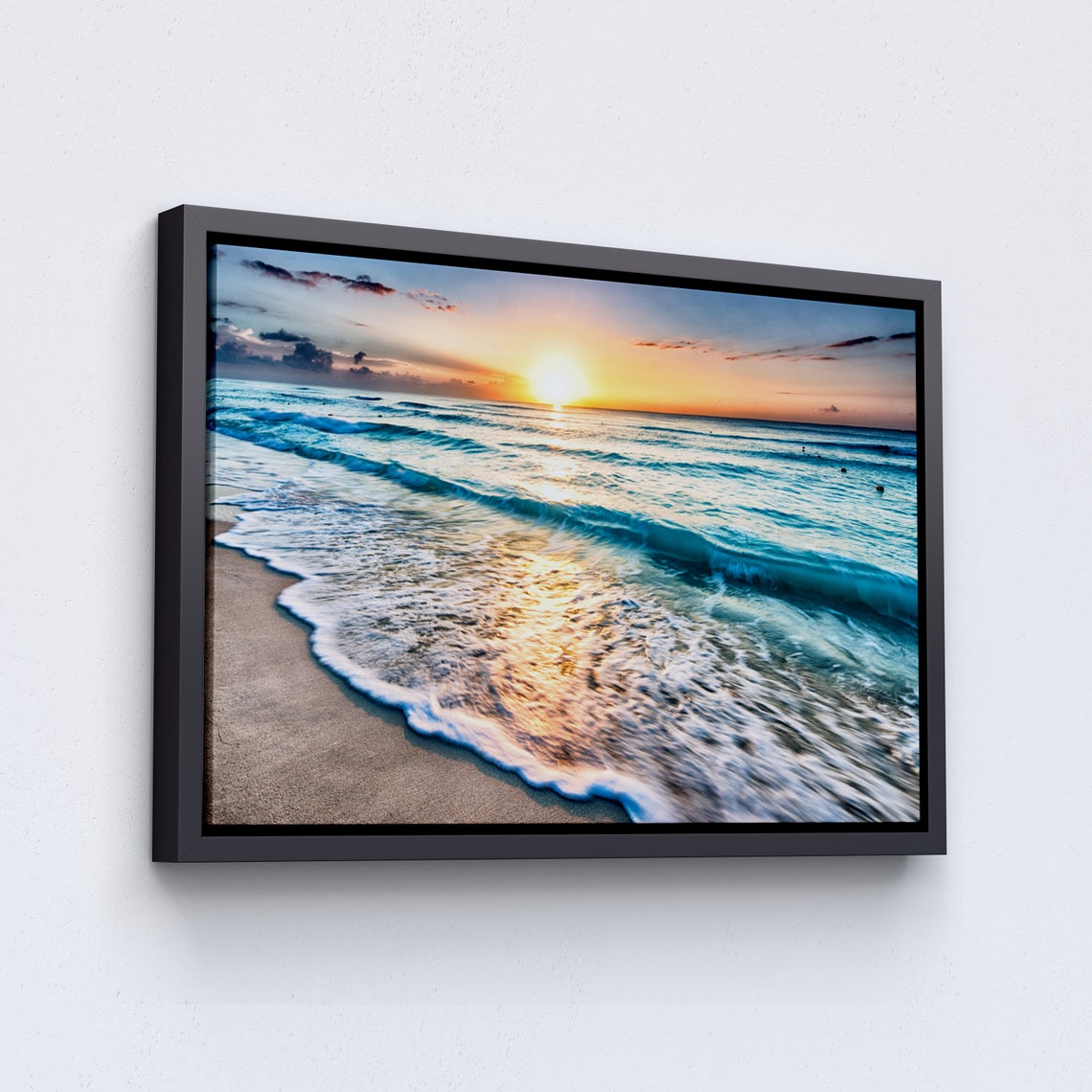 Sea Beach Ocean White Sand Canvas Wall Art, Beach Canvas Wall Decor, Framed Art, Poster or ...