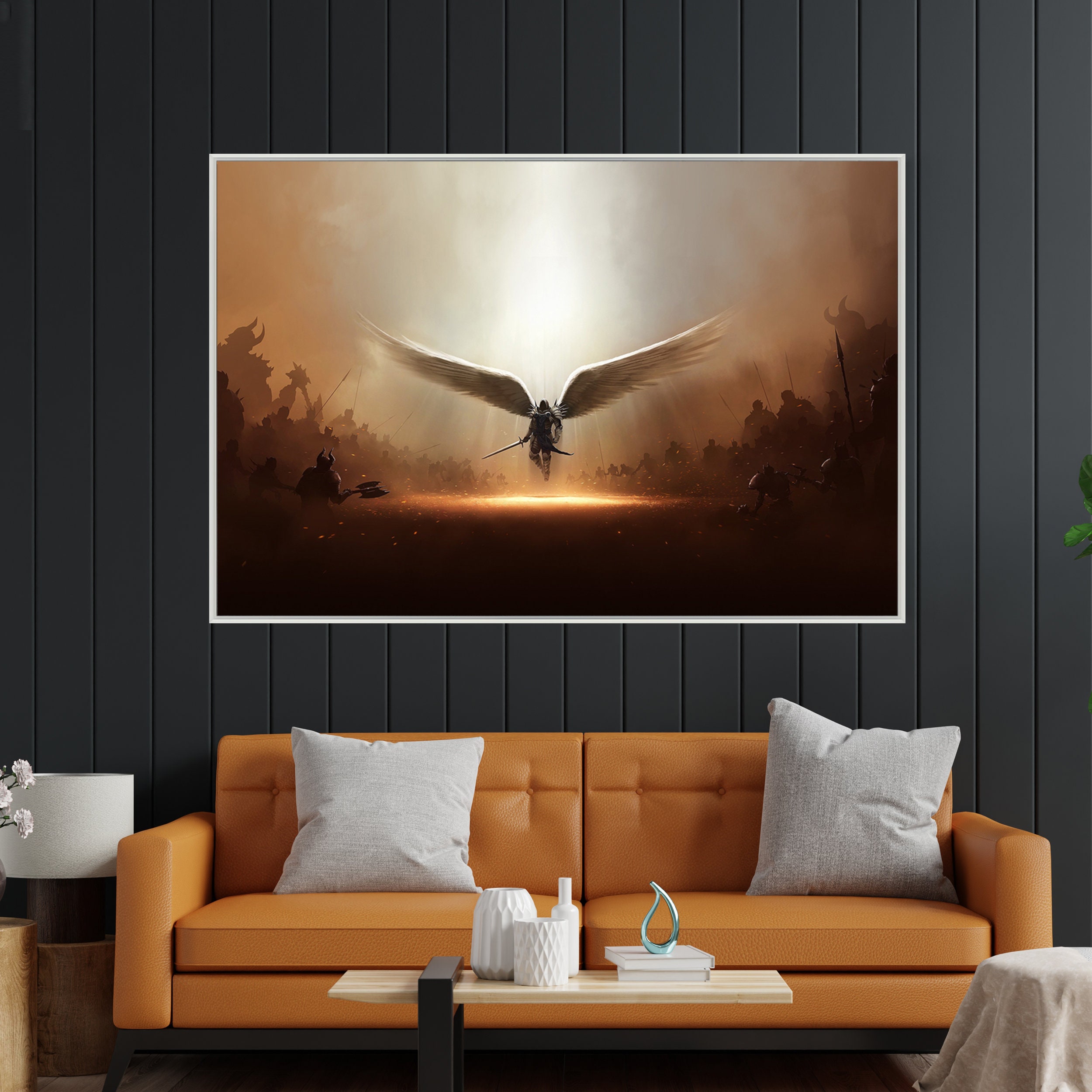 Archangel Michael Wall Art , Warrior Angel Canvas, Archangel Poster ...