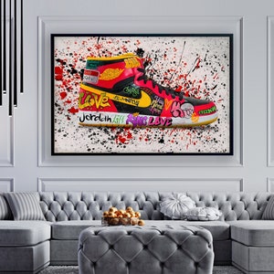 Jordan Shoe Hype Sneaker, Jordan Graffiti Poster, Air Jordan Canvas ...